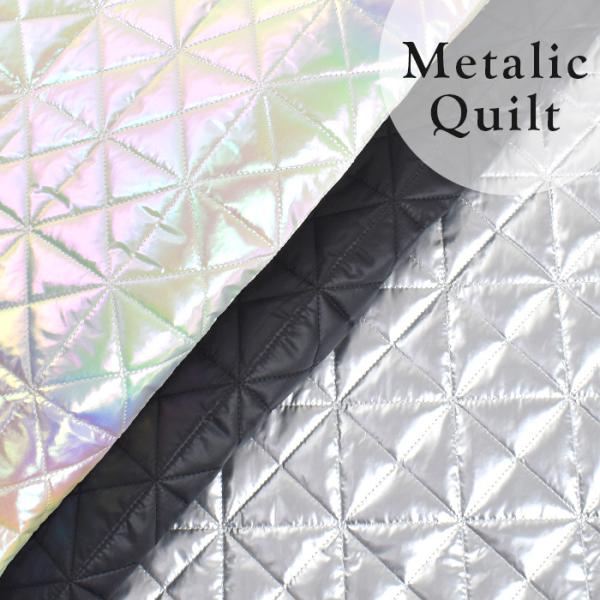 〜 メタリック トライアングル キルト 〜キルティング生地#ゆうパケ1点可キルティング 生地 メタリック トライアングル キルト 清原 KIYOHARA 幅広 ポリエステル メタル シルバー オパール ブラック 可愛い 女の子 男の子 入園...