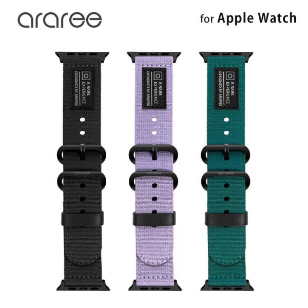 araree アップルウォッチ バンド SOFT WOVEN STRAP ステンレスバックル 交換ベルト for Apple Watch 49mm, 46/45/44/42/41/40/38mm (Ultra2/1,Series10-1,S...