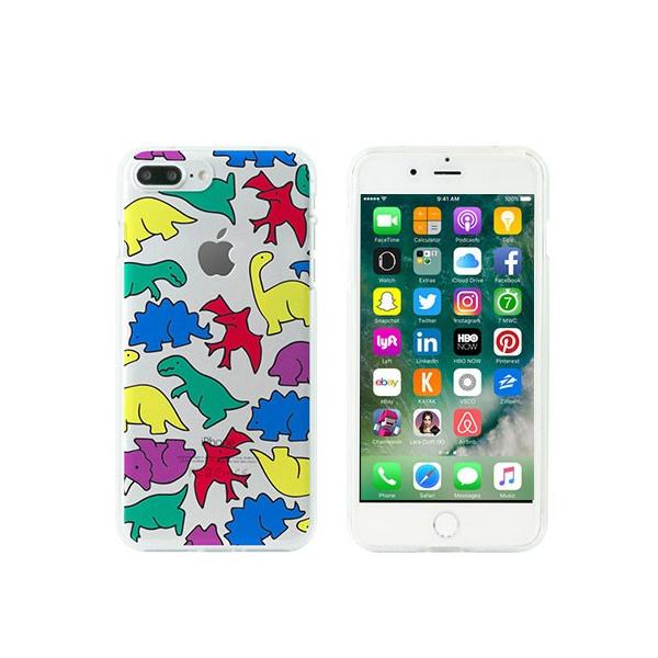 iPhone 8 Plus / 7 Plus ケース Dparks ソフトクリアケース カラフルザウルス （ディーパークス） アイフォン カバー バータイプDS9091i7P(4580492340915)