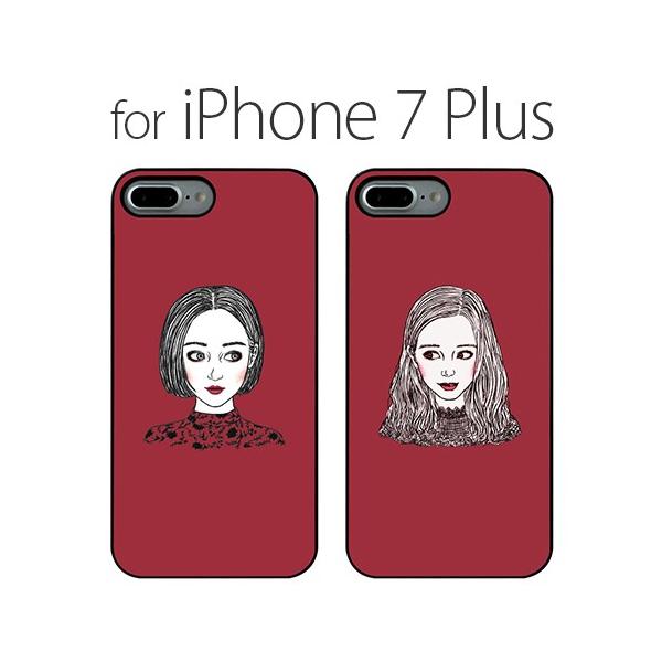 タイプ：背面カバー型対応端末：iPhone 8 Plus / 7 Plus（5.5インチ）iPhone 8 Plus / 7 Plus（5.5インチ）専用ケース ブラックケースにおしゃれな少女のかわいいイラストが描かれてます。スマホケース/...