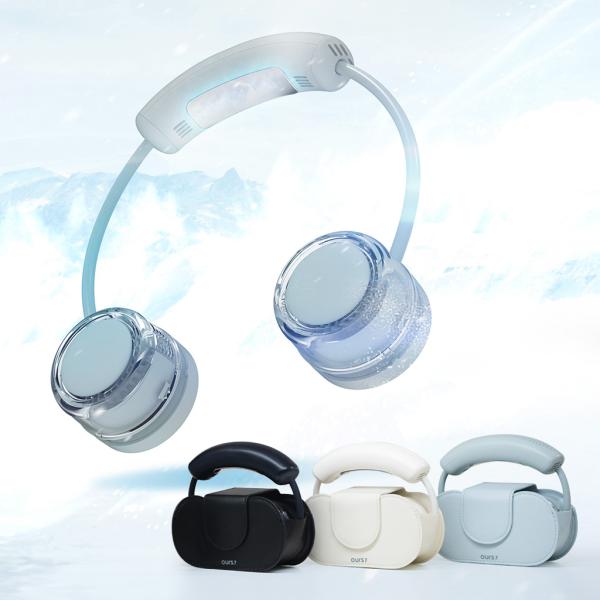 冷却プレート 搭載 Neck Band Fan COOLING OURS7 羽なし 首掛け扇風機（ネックバンドファン クーリング）羽根なし首かけ扇風機 羽根なし扇風機 ネックファン ハンズフリー アイスクーラー 冷却扇風機