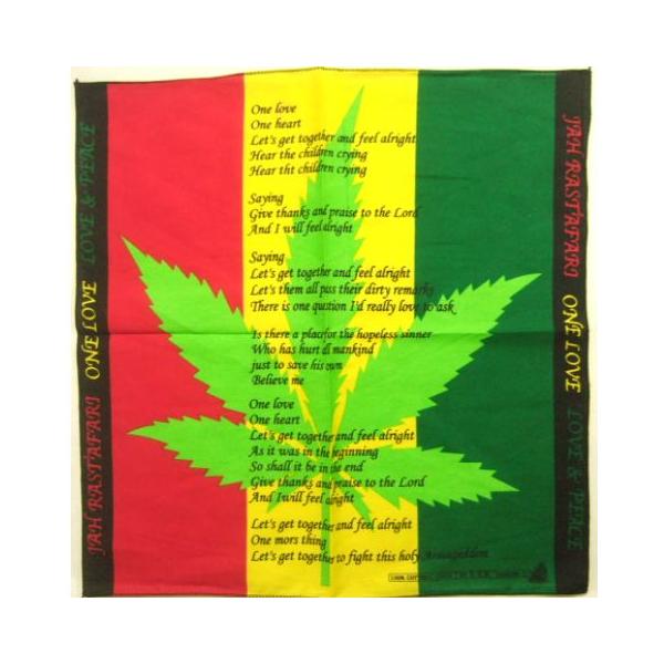 鮮やかなカラーとデザイン、うっとりする美しさに引き込まれます！名曲ワンラブの歌詞が美しく印刷された、素晴らしいデザインのバンダナです。<BR><BR>夢いっぱいのいやし系の、人気デザインになります。<BR&gt...