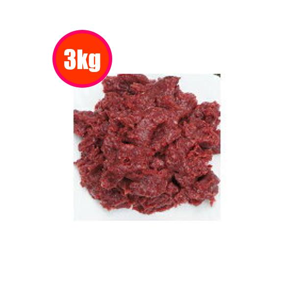 【冷凍・冷蔵】　会津馬肉　犬用　生肉　モモ、ネックなどの赤身が中心に使われます。一部とりきれないスジ、切り出しも含まれます。