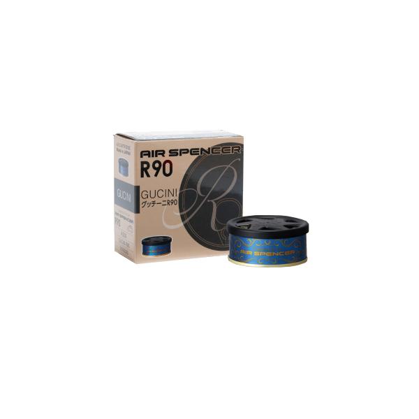 品番:A200.品名:エアースペンサー.区分:グッチーニ R90.容量:40g.メーカー:栄光社.区分:グッチーニ R90.エアースペンサーブランドを代表する人気の缶入りタイプの芳香剤。グッチーニの濃厚なオリエンタルの香りに、みずみずしいピ...