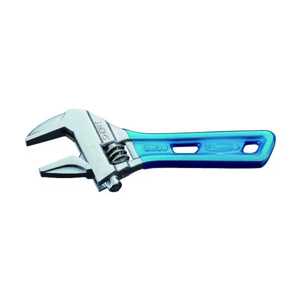 【商品情報】・軽く、薄く、口開きワイドでスケルトングリップ・ポケットにもすっぽり入る、手のひらサイズ・込み入った狭い空間での作業に最適・目盛付【仕様】重量：150g 寸法：140ｍｍ 口開き：0〜30mm ボルトナット最大寸法：M20 グリ...