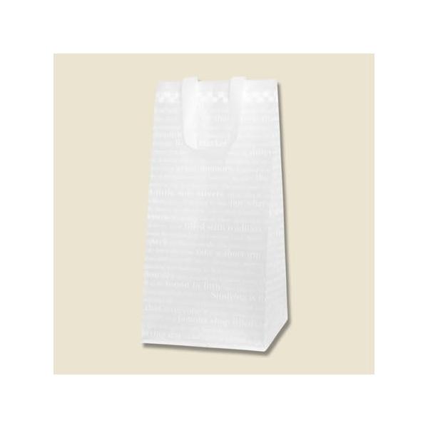 【商品概要】フィルム材質が厚み0.1mmの手提げポリ袋です。「プラスチック製買物袋有料化制度」の対象外とすることが可能で、本体1枚1枚に厚みのある丈夫な袋であることを明記しています。マチが広く持ち手が長いので、フラワーアレンジメントや洋菓子...