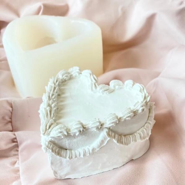 キャンドル ハート 韓国キャンドル ソイキャンドル シリコンモールド クレイケーキ アロマストーン レジン インアリウム クリアリウム エポキシ樹脂 石膏