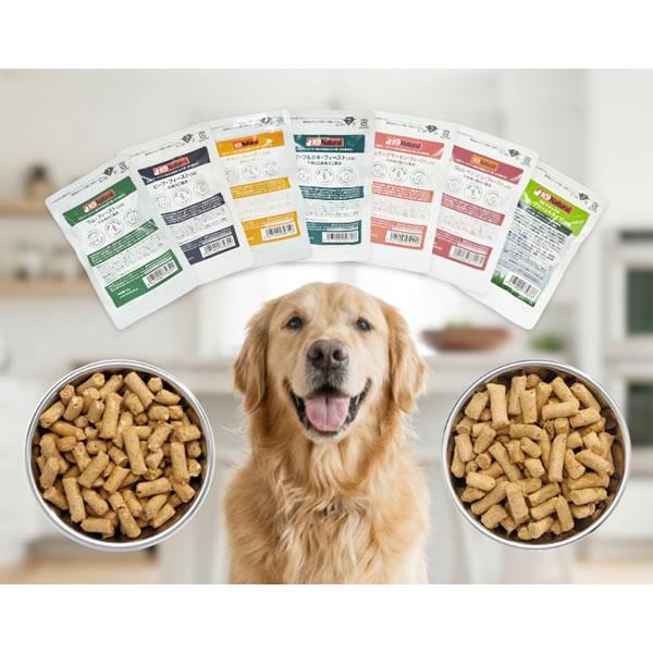 ＜ フリーズドライフード 犬用総合栄養食 6種類 ＞ラム・フィースト（子羊肉）10g ×１ビーフ・フィースト（牛肉）10g ×１チキン・フィースト（鶏肉）10g ×１ビーフ＆ホキ・フィースト（牛肉と白身魚）10g ×１ラム＆キングサーモン・...