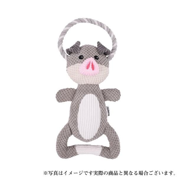 M-PETS Chewtopia ECOドッグトイ ブタ グレー＆ホワイト