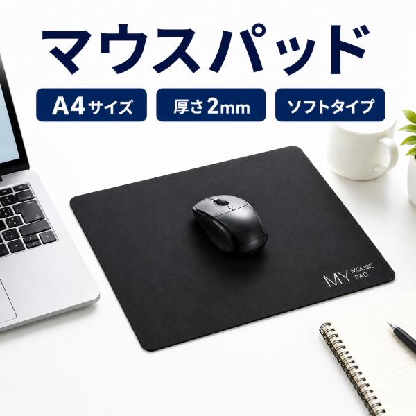 ●対応マウスパッド 大型 A4サイズ ソフトタイプ●材質表面：布裏面：天然ゴム（滑り止め加工）薄型ソフトタイプ仕様●サイズ約 (縦)210mm × (横)297mm × (厚み)2mm重量：約100g●機能・A4サイズ設計・滑らかな布生地表...