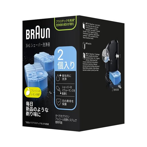 ブラウンのシェーバー用アルコール自動洗浄システム「クリーン&amp;amp;amp;amp;amp;リニューシステム」用の交換洗浄液。新潤滑成分を配合していて、肌触りをなめらかに保ち、剃り味の劣化を防ぐ効果がさらにアップ。より快適な剃り心地...