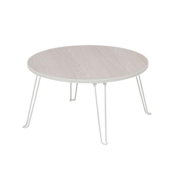 やさしい丸形フォルムの折りたたみテーブル※商品画像の小物等は商品に含まれておりません。※画面上のカラーはブラウザや設定により、実物とは若干異なる場合がございます。あらかじめご了承の上ご注文ください。【商品サイズ】全体（約）：幅600 × 奥...