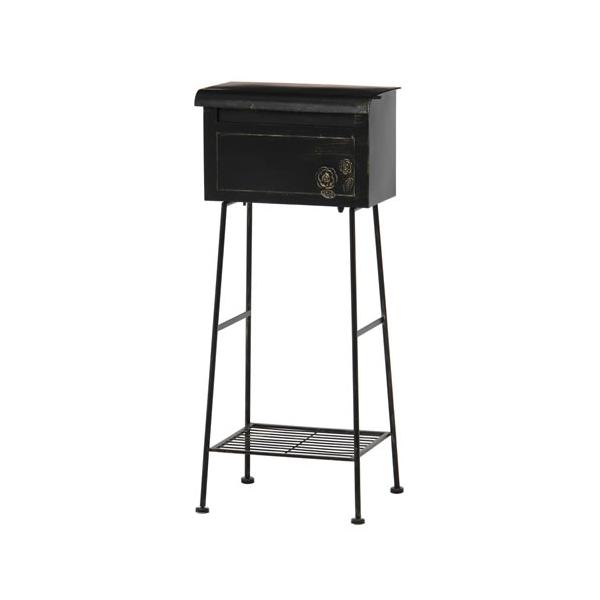●仕様【カラー】ブラック【商品サイズ（約）】全体(mm)：幅425 × 奥行350 × 高さ990ポスト内寸：395x195x250mm投入口：330x60mm棚板：360x300mm【商品重量】約4.9kg【素材】構造部材：金属（鋼）、表...