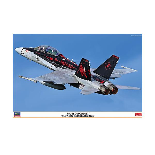 レッドデビルズ部隊創設100周年記念塗装機を再現！胴体上面のアンテナはアップデート部品をセットします。■デカール（マーキング）・アメリカ海兵隊 第232海兵戦闘攻撃飛行隊 “レッドデビルズ”部隊創設100周年記念塗装機 「WT00」 （岩国...