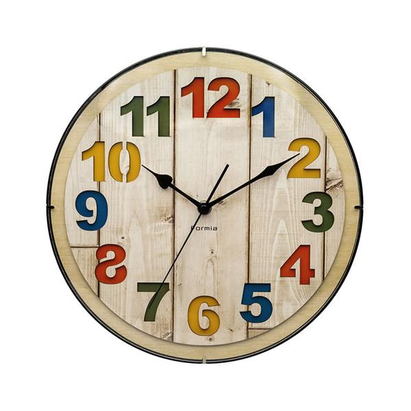木目調の文字盤デザインがおしゃれな壁掛け時計です。秒針は、コチコチと音がならない静かな連続秒針です。ウッド調のプリントとポップなカラーが、お部屋のアクセントになります。品番：HIC-010W-NJAN：4547493111340メーカー：保...