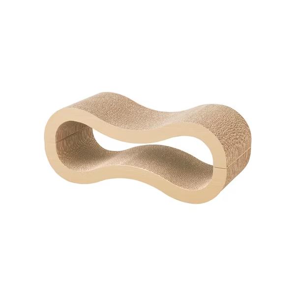 上下で分解可能で、様々な使い方ができるモチーフ爪とぎです。使い方は、上下を合わせたループ形状・上下それぞれを使うウェーブ形状・波型を2枚並べるワイドタイプなどがあります。目が粗い段ボールを使用しており、研ぎカスが出にくいです。両面使用可能。...