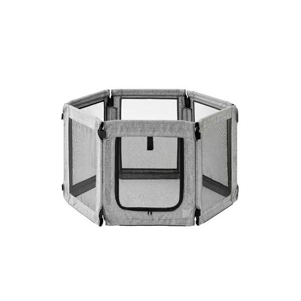 小型犬でも脱出しにくい！洗える折りたたみペットサークル［Ruffmew ラフミュー］うちのこといっしょ。◆大切な家族を、あんしんの空間へ万が一の災害時、避難所で過ごすときに。お留守番をするときに。お客さんの訪問や旅行のときに。◆シーンに合わ...