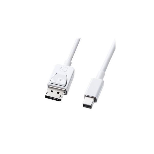 ミニDisplayPort→DisplayPort変換ケーブル2m白■コネクタ形状：ミニDisplayPortオス-DisplayPortオス■ケーブル長：約2m■カラー：ホワイト■ケーブル直径：約4.5mm■線材規格：UL20276■対応...