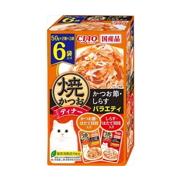・多頭飼いの家庭でも安心のファミリーパック・人気のフレーバー2種類入っているので、猫ちゃんの気分に合わせて味を楽しむことが出来ます。・かつおのフレークに猫ちゃんの好きな素材をトッピングしました。・緑茶消臭成分配合で、腸管内の内容物の臭いを吸...