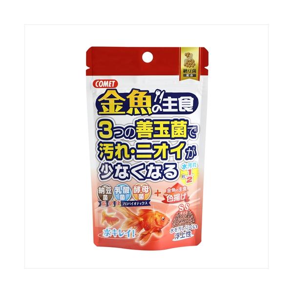 善玉菌の力でニオイ・汚れを減らします。カロチノイド配合で、金魚の色が良くなる色揚げ用栄養フード。飼育水を汚しにくい浮上性です。