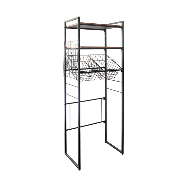 洗濯機周りに洗剤や洗濯バサミなど小物の収納にお困りの方にオススメのランドリーラック『Rizo（リソ）』。横幅65〜90cmの伸縮タイプでお家の洗濯機に合わせて設置が可能です。洗濯機上の空いたスペースを有効活用してスッキリ収納♪ニ段の可動棚は...