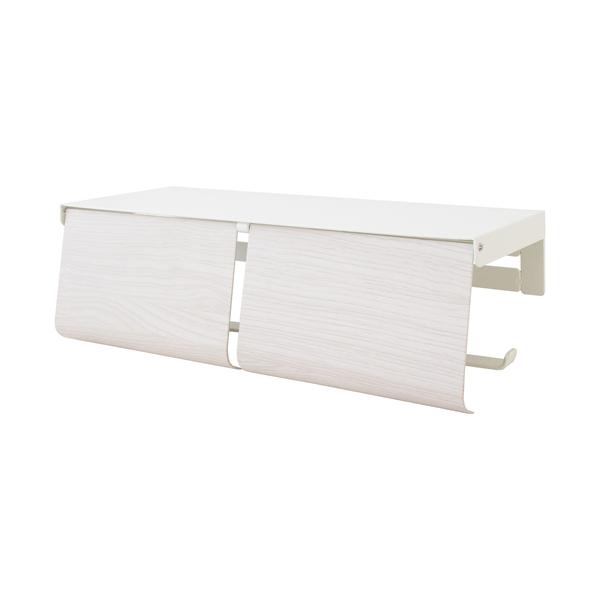 キレイな木目転写スチールのスタイリッシュなデザイントイレットペーパーホルダー『TEEL（ティール）』。取り出しやすいペーパーはサイドから差し込むだけの簡単交換、補充が少ない二連式なのでおトイレが快適。【仕様】商品サイズ（cm）：W25×D1...