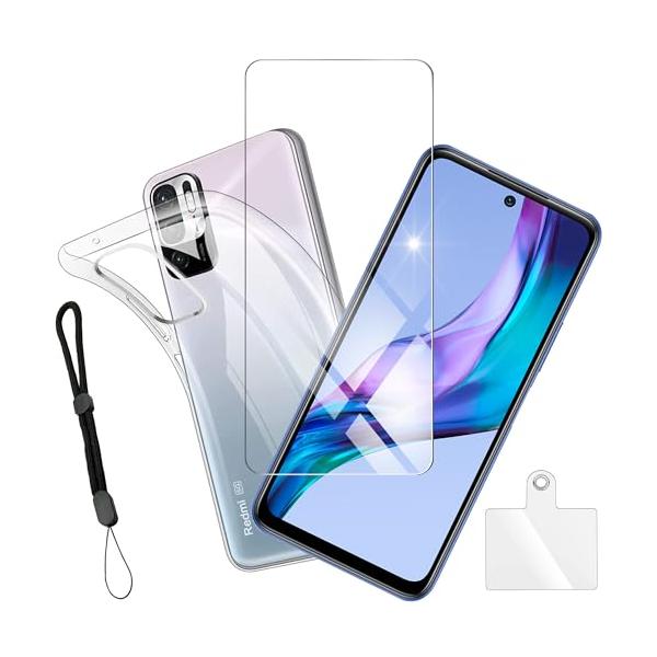? 対応機種 Xiaomi Redmi Note 10T A101XM / Redmi Note 10 JE XIG02 専用；商品の内容：ガラスフィルム * 1枚 + ケース クリア * 1枚 + ショート ストラップ 携帯ストラップ +...