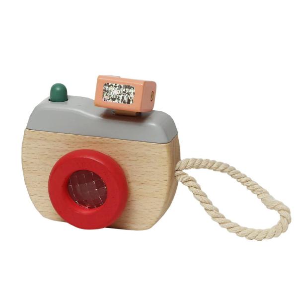 のぞくとプリズムレンズになっている FLASHING TOY CAMERA（フラッシング トイ カメラ）お部屋に散らばっていても可愛く見えちゃう優しい色合いの木製おもちゃ。Adnil LAND（アドニルランド）のキッズシリーズ片付けの暇もな...