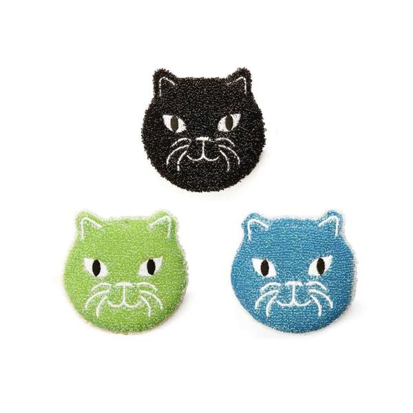 ニューヨークを拠点に置く雑貨ブランド『KIKKERLAND（キッカーランド）』社から色とりどりの猫モチーフがにぎやかなスポンジセットが登場です。ブラック、グリーン、ブルーの３色セット。置いておくだけでもキッチンが楽しげな雰囲気に。なんとも憎...