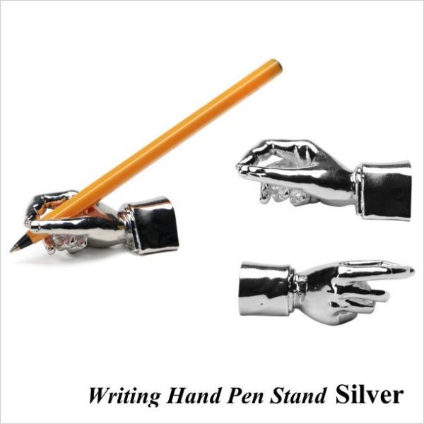 ペンスタンド ペン立て 1本 アンティーク Writing Hand Pen Stand シルバー :writing-hand-pen ...