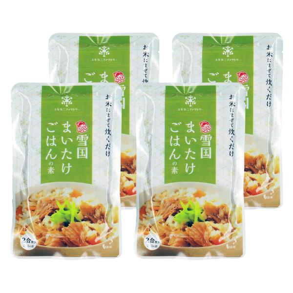 品　名　：舞茸炊き込みごはんの素原材料名：舞茸炊き込みごはんの素(まいたけ(新潟県産)、調味液(はっ酵調味料、食塩、しょうゆ、砂糖、かつお節エキス、煮干しエキス、しいたけエキス)／調味料(アミノ酸)、(一部に小麦・大豆を含む))内容量　：舞...