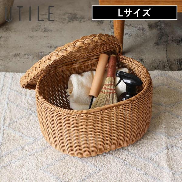 【Lサイズ】自然の温もりを感じる、PPラタン製のオーバルバスケットまるで天然素材のような温かみのある風合いが魅力の、PPラタンで丁寧に編み上げたオーバル型バスケット。職人技が光るしなやかな編み目は、ナチュラルな雰囲気を演出しながらも、しっか...