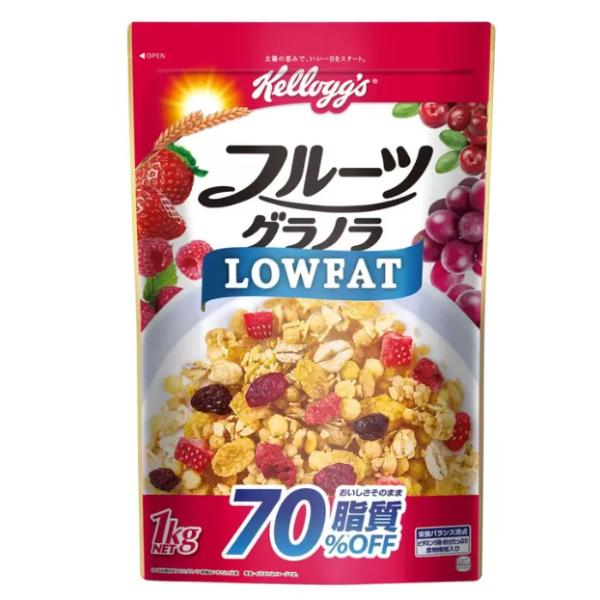 ケロッグ フルーツグラノラ ローファット 1000g※沖縄・離島からのご注文はキャンセルさせていただく場合がございます。※沖縄・離島へのお届けは別途料金がかかります。ヘルシーに朝をスタートしたいなら「ケロッグ フルーツグラノラ ローファット...