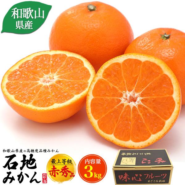 【発売日：2025年12月13日】和歌山県産の高糖度品種「石地みかん」最上等級 赤秀品 約3kg日本一の生産量を誇る和歌山県で作られた「石地みかん」。数あるみかんの中でもトップクラスの甘さを誇り、ジューシーで濃厚な味わいな高糖度品種です。早...