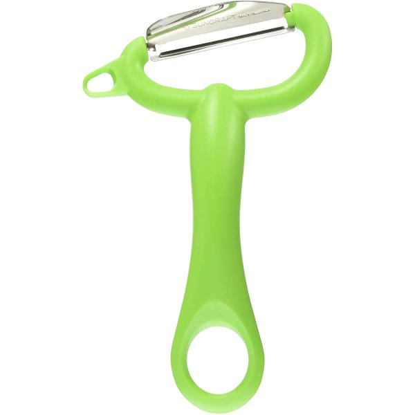 サンクラフト ピーラー 皮むき器 日本製 野菜の皮がクルンっと離れる軽い使い心地 グリーン FC-109