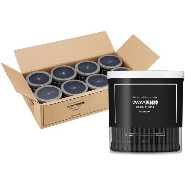 2WAY黒綿棒 200本x8個  Presto!