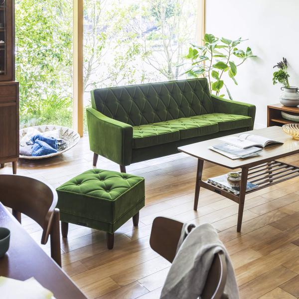 karimoku カリモク  60 オットマン モケットグリーン X36206QDK