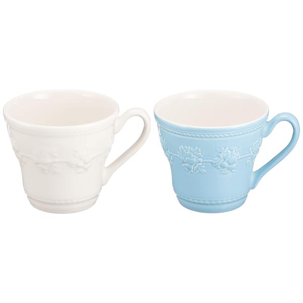 ウェッジウッド フェスティビティ ペア マグカップ 350ml アイボリー・ブルー 陶器 結婚祝い プレゼント 1054014