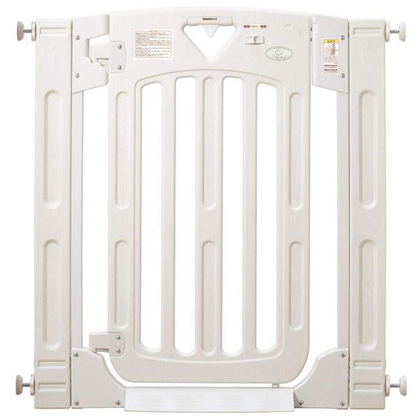 日本育児 ベビーゲート/ペットゲート スマートゲイトII ミルキー 扉付き 突っ張りタイプ 幅木よけ ハイタイプ 高さ91cm ダブルロック 拡張可