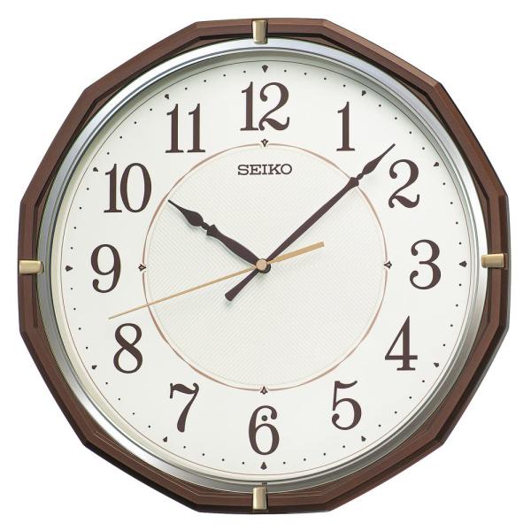 セイコークロック Seiko Clock  掛け時計 電波 アナログ 茶メタリック 305×305×47mm KX274B