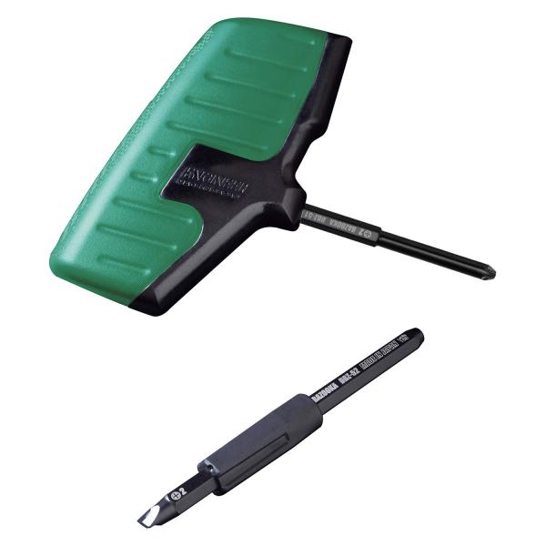 ENGINEER エンジニア ネジザウルスバズーカ ネジ外し用ドライバー 皿・平ネジ対応 　潰れた+ネジ　#2　用　 緑 DBZ-60G