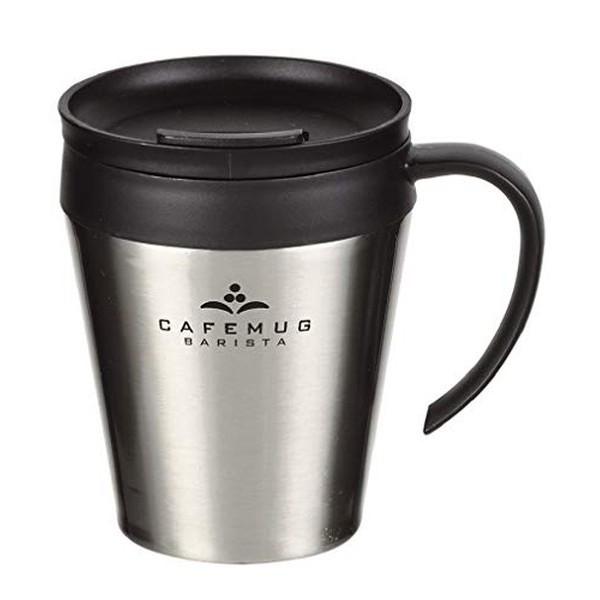 サイズ:(約)幅12.5×奥行9×高さ12cm品名:真空マグカップ実容量:330ml材料の種類:本体/ステンレス鋼(外面アクリル樹脂塗装)、ハンドル・飲み口・ふた/ポリプロピレン(耐熱温度100度)、パッキン/シリコーンゴム(耐熱温度180...