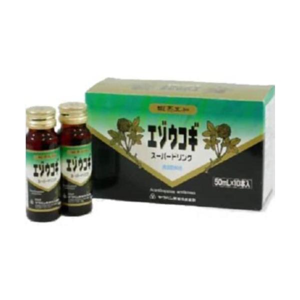 エゾウコギエキスを抽出後、V.B1、V.B2、V.B6、アミノ酸等を配合。 1本（50ml）中には、エゾウコギ 乾燥エキスとして360mg含有。エゾウコギドリンクよりエキス量が約7倍の強力タイプです。 従来品の糖類を甘味料（スクラロース）に...