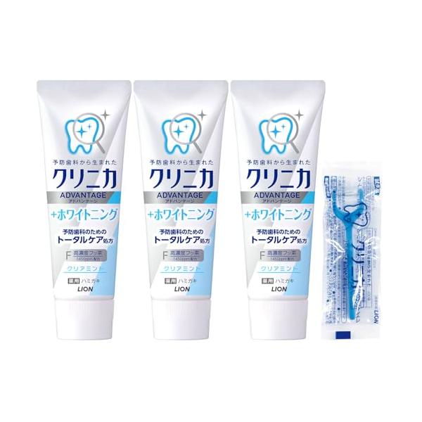 -/130グラム (x 3)/---・FlavorName:クリアミントPatternName:ホワイトニング・パッケージ個数:1・歯を強くしてムシ歯を防ぎ、白くする薬用ハミガキ。・「予防歯科」の3つのポイント(フッ素を歯に残す、細菌を増や...