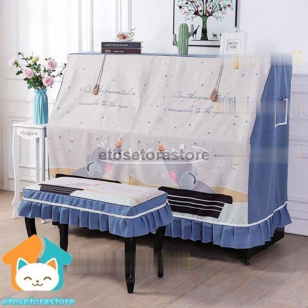 ■サイズ:ピアノ長さ約148-155cm適応椅子長さ1人掛け約58ｘ40cm/2人掛け約78ｘ40cm■素材:ポリエステル■ 中国製ピアノカバー 北欧 アップライト シンプル おしゃれ フルカバー ピアノカバーレース ファブリック