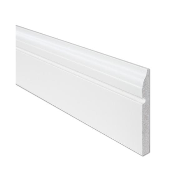 材質　:　MDF（巾木 BG8型）*在庫終了次第木製へ切り替え予定サイズ ： 厚さ9mm × 幅35mm × 長さ2700mm仕上げ　:　ホワイト塗装セットになります。＊バラ売りは行っておりません。また個数の指定もお受けできません。ご了承く...