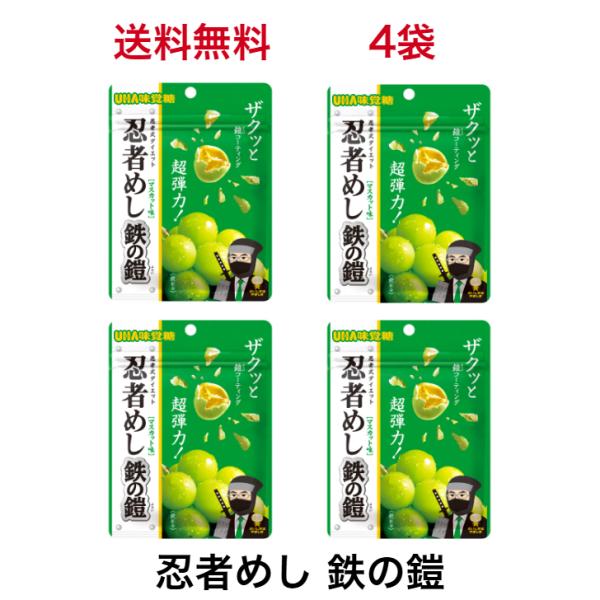 ザクザクの鎧コーティング<br>ハード食感のグミを、鎧のように硬い糖衣でコーティングした新食感の忍者めしになります。<br>コーティング層には実際に鉄の成分を配合しており、ザクザクッ！と割れるコーティングと、<...