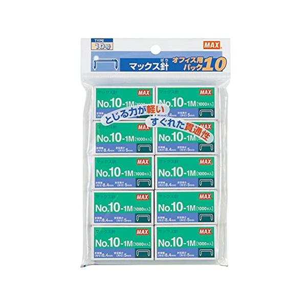 10個入銀色/-/NO.10-1Mパック10・パッケージ個数:1・本体サイズ(約):幅8.4mm、針足5mm・1連接着本数:50本・1箱1000本入り(1パック入数:10000本)・適合機種:HD-10FL2・10FS・10DFL・10/B...
