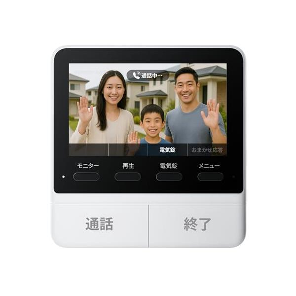 ホワイト/-/W6802000・PatternName:拡張モニター・【多機能モニター】4.3型の液晶ディスプレイには、玄関先の映像だけではなく、日時やその日のお天気などが表示されます。・呼び鈴の音量は最大100dB。一軒家や部屋の多い住宅...