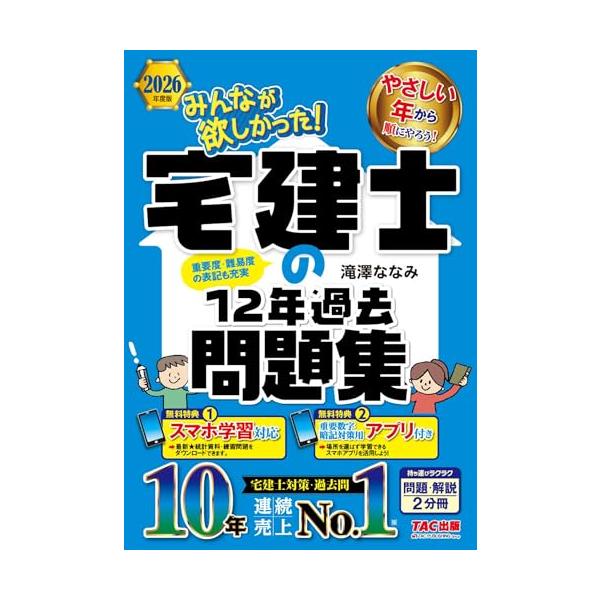 本書は、最新年度を含む12年（14回）分の過去問を、やさしい年度順（合格基準点が高い順）に掲載した、 『みんなが欲しかった！　宅建士』シリーズの過去問題集です。  【本書の特長】 ・やさしい年度順に掲載 宅建士試験は年度によって「合格基準点...